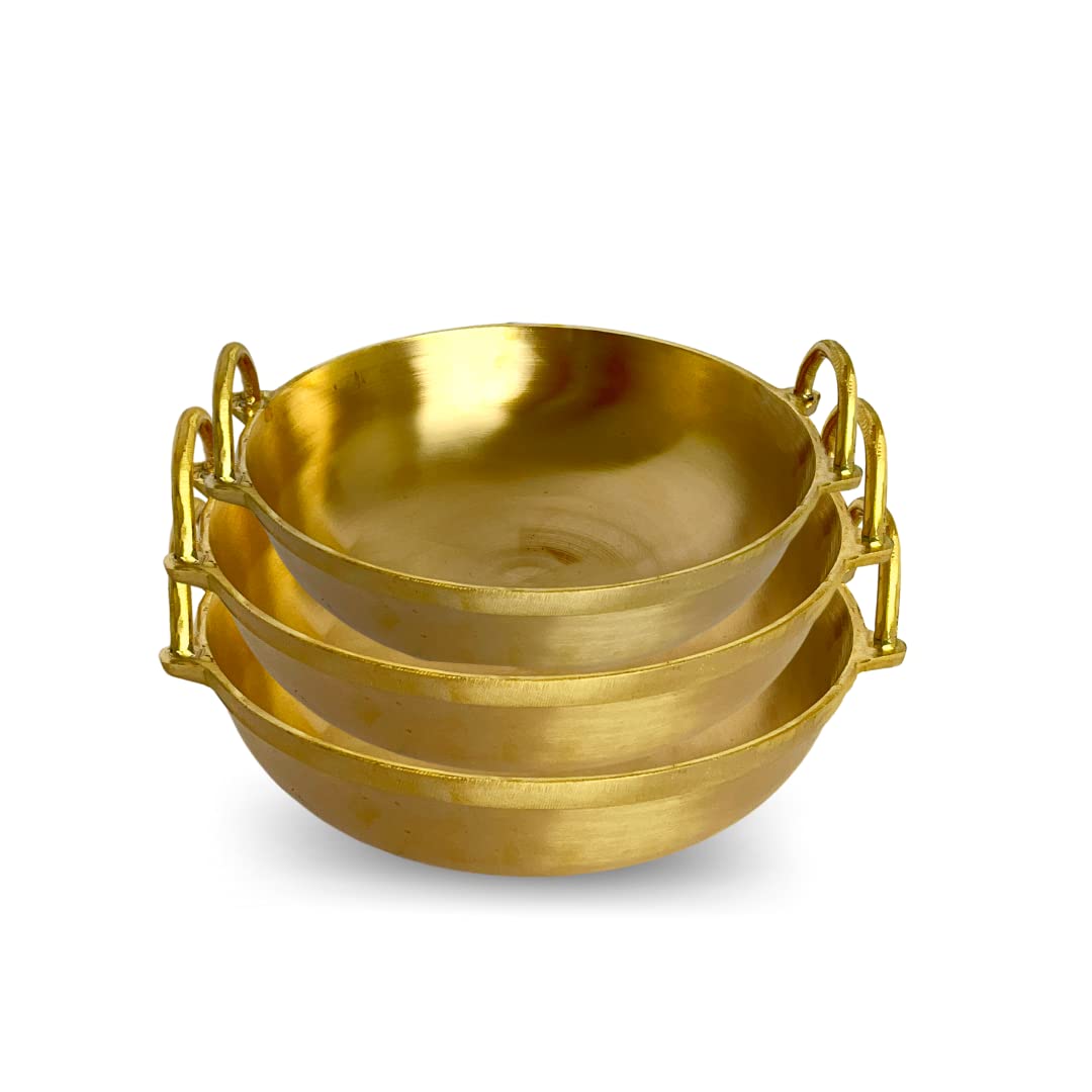 LIME Bronze/Kansa Kadai/Cheenachatti for Cooking Kadai , Saute and Dee