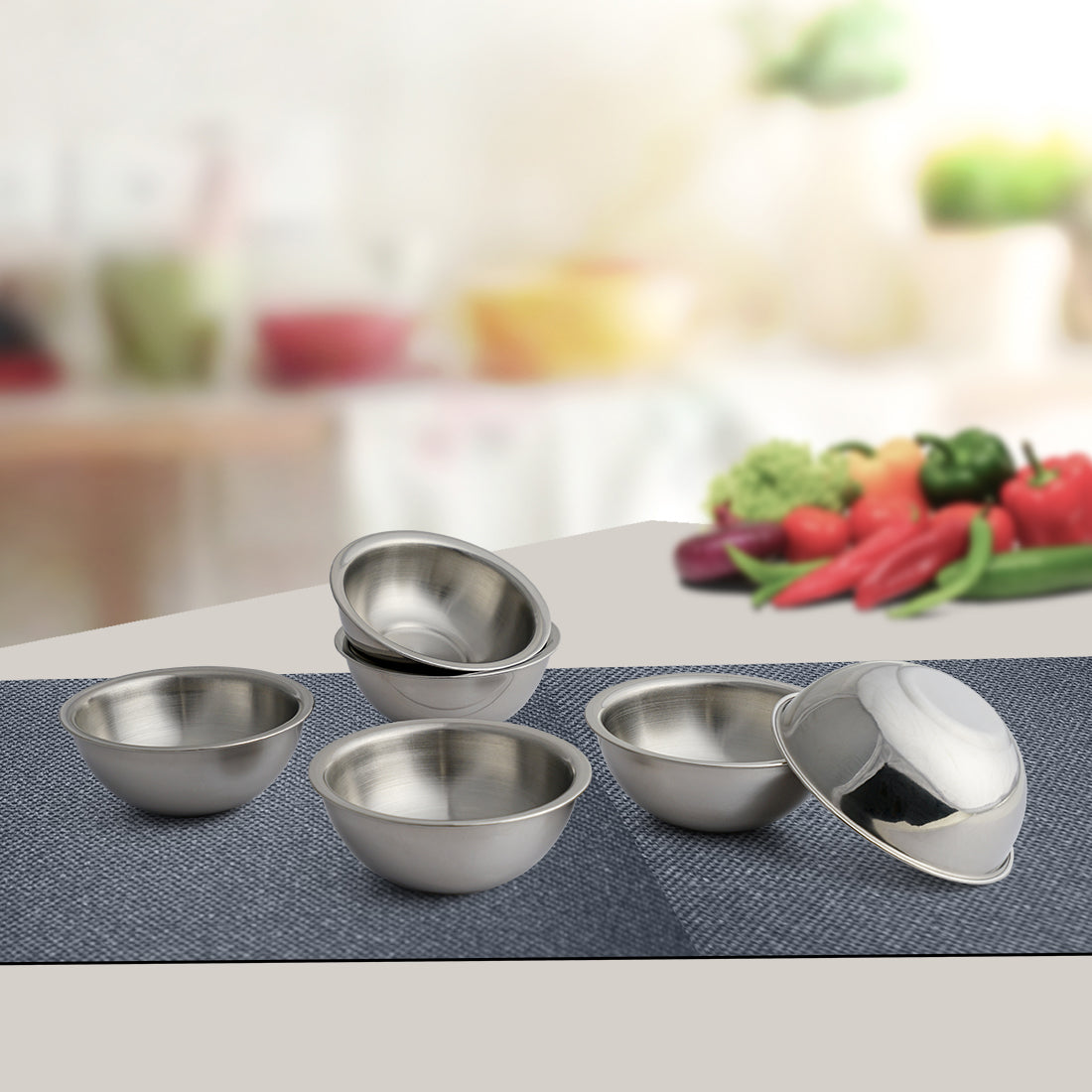 6 PCS Curry Bowl - Budget | Stainless Steel |Shiny